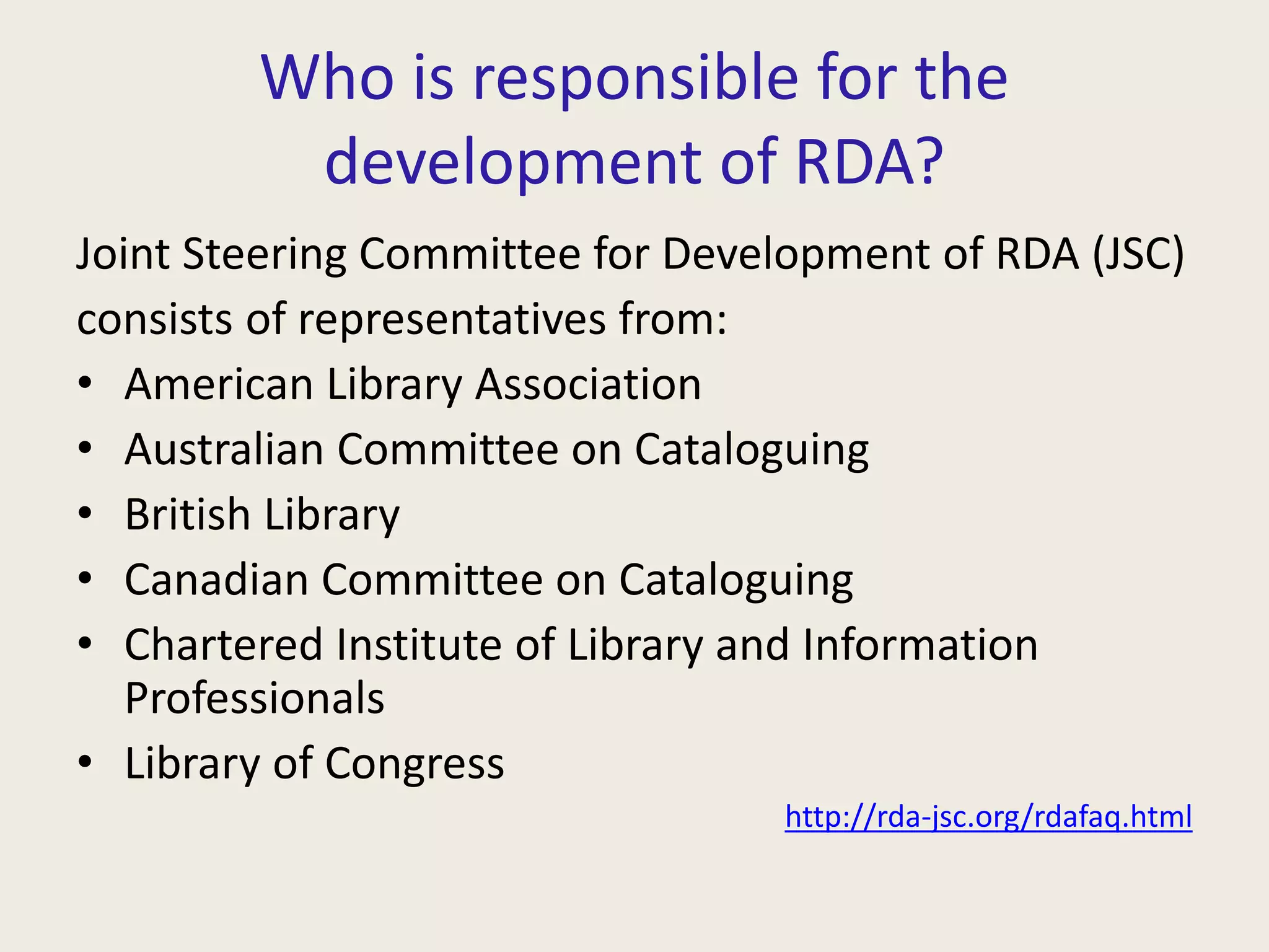 Cataloging with RDA - Western New York Library Resources Council | PPTX ...