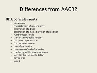 Cataloging with RDA - Western New York Library Resources Council | PPT