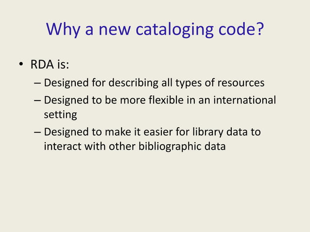 Cataloging with RDA - Western New York Library Resources Council | PPT