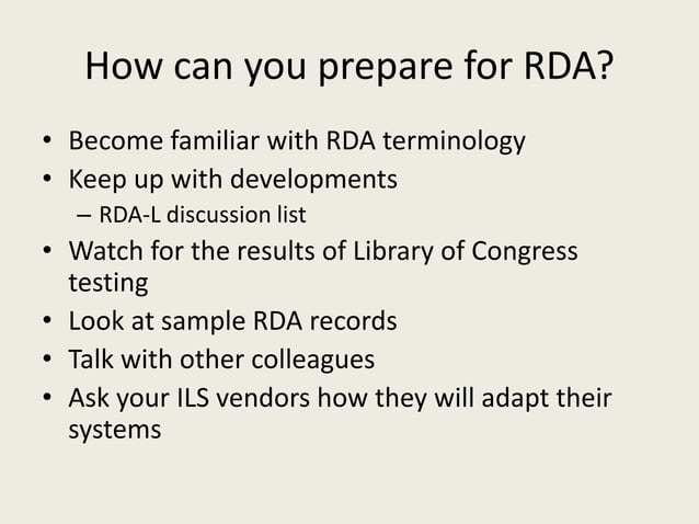 Cataloging with RDA - Western New York Library Resources Council | PPT