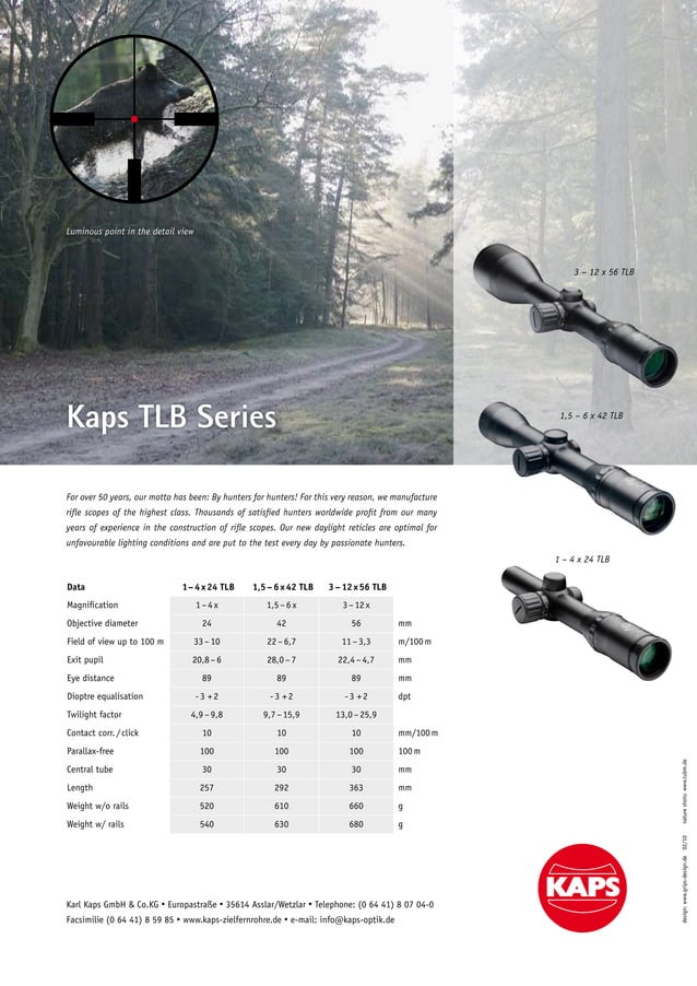 Catalog KAPS TLB Rifle Scopes Series | Optics Trade | 2010 | PDF | Arms ...