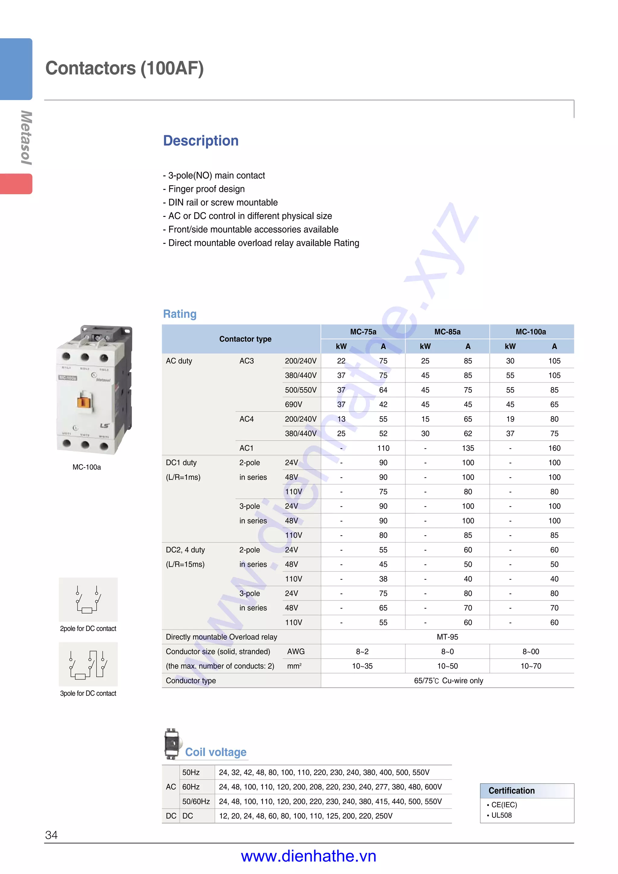 Catalog ls contactors and overload relays metasol mc-dienhathe.vn ...