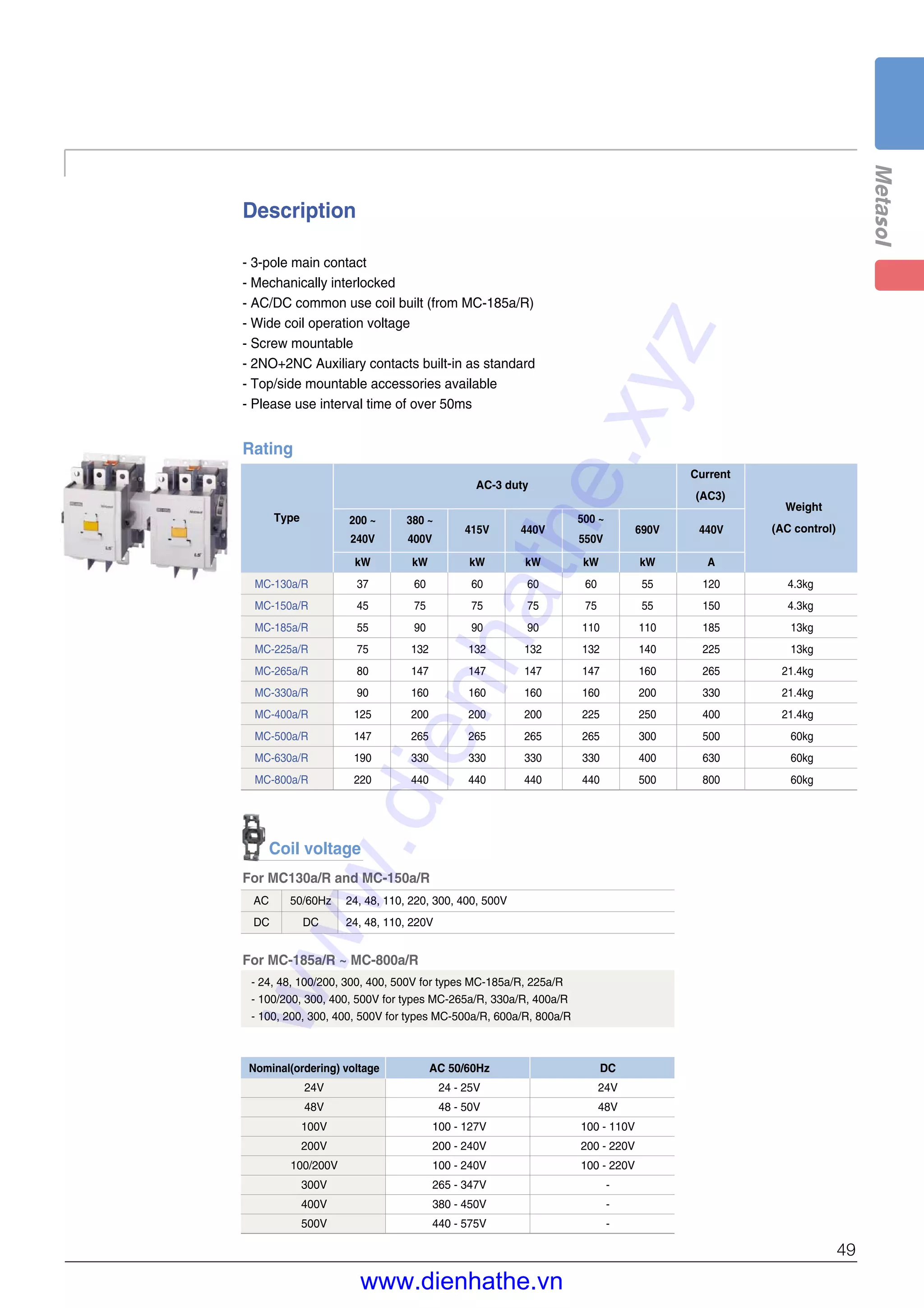 Catalog ls contactors and overload relays metasol mc-dienhathe.vn ...