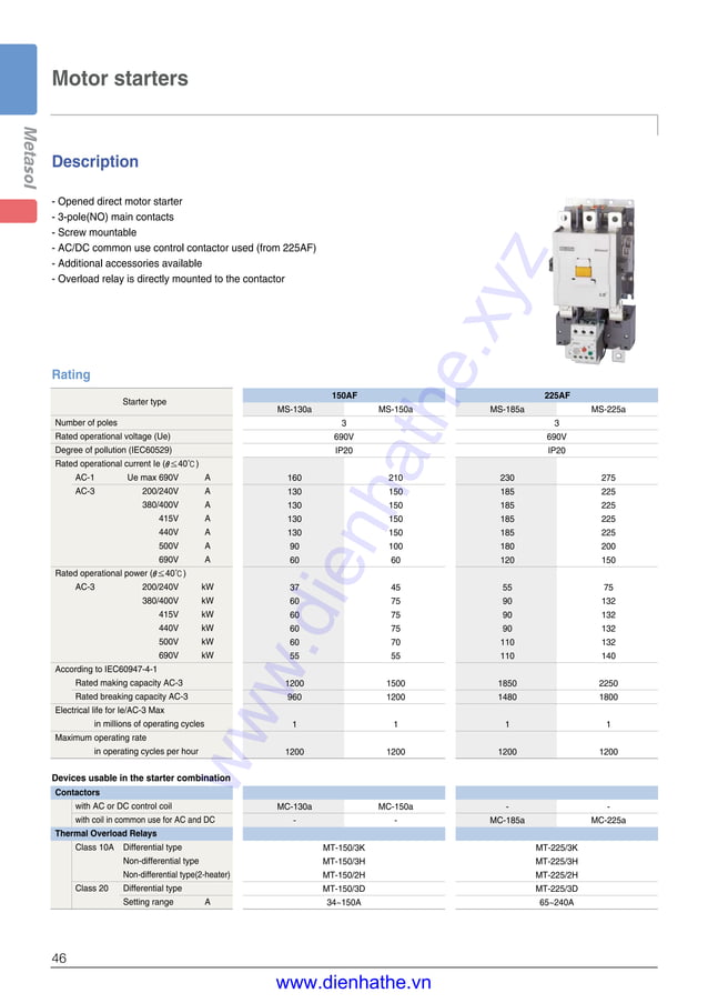 Catalog ls contactors and overload relays metasol mc-dienhathe.vn ...