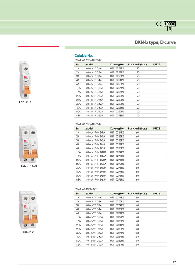 Catalog CB tép MCB 2P 3P 4P BKN BKH LS | PDF