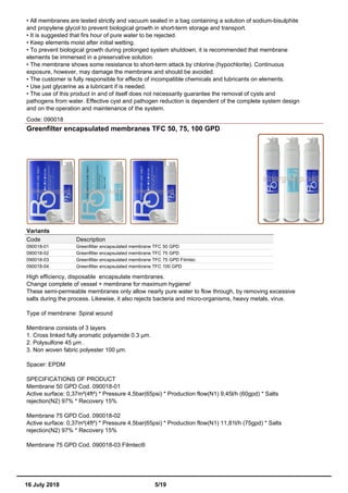 Membranes catalogue | PDF