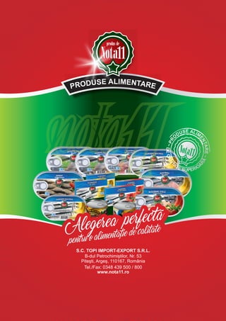 Catalog produse - Nota 11 - Produse alimentare | PDF