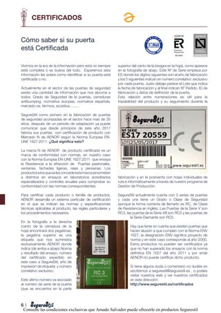 Catálogo general SegureStil: Puertas de Seguridad Acorazadas. Amado ...