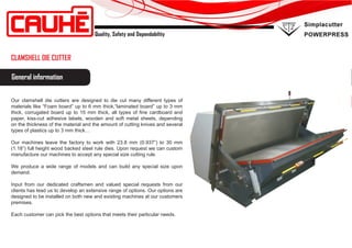 Cauhé Clamshell die cutters and Puzzle die cutters | PDF