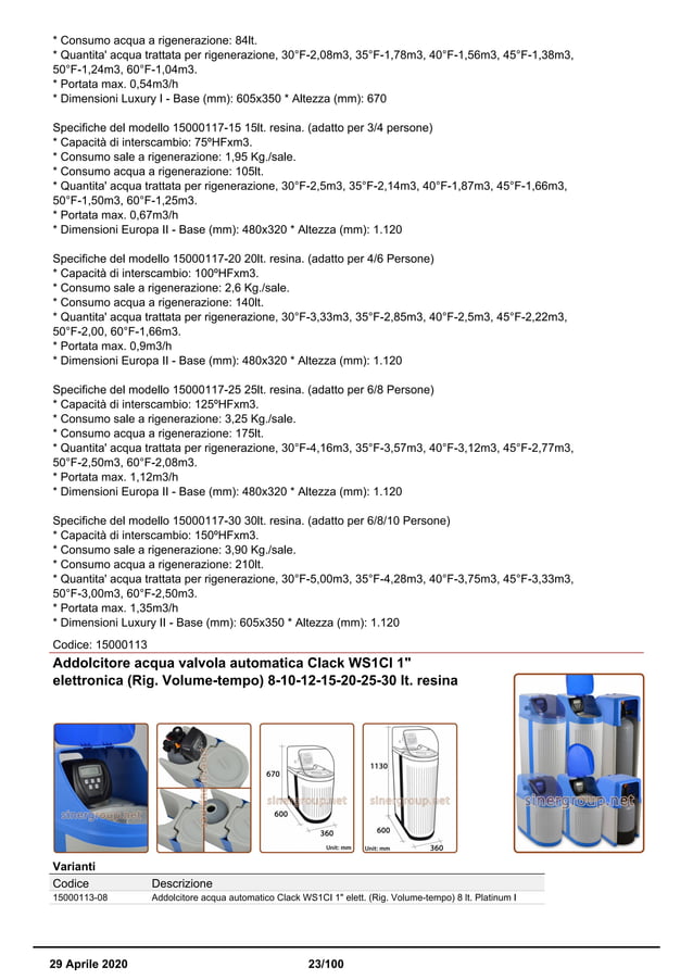 Addolcitori acqua catalogo | PDF