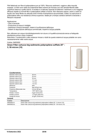 Cartucce Filtri Drop In catalogo | PDF