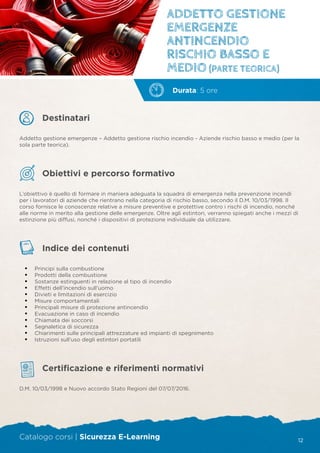 Catalogo corsi E-learning Sicurezza sul Lavoro | PDF