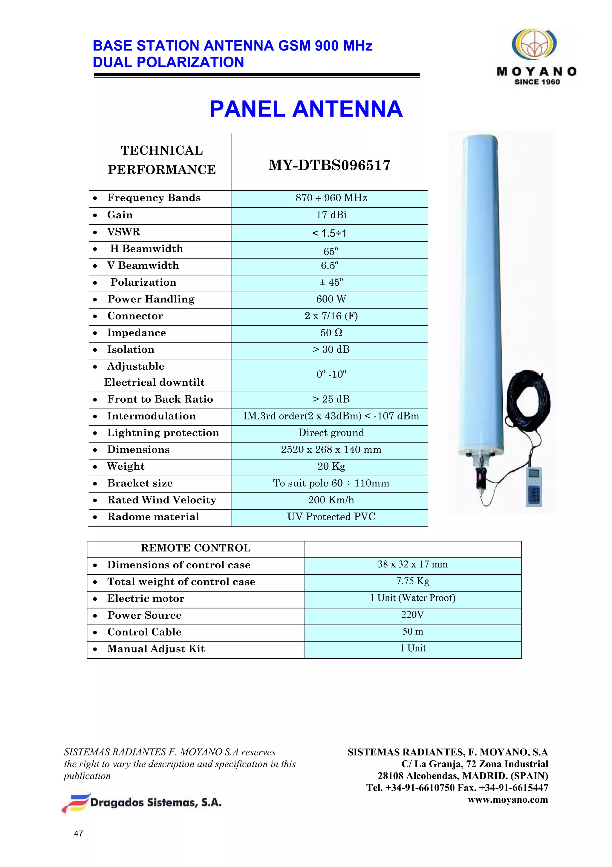 Catalogo de antenas moyano | PDF