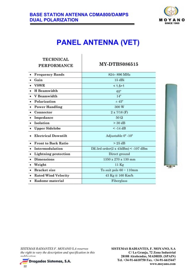 Catalogo de antenas moyano | PDF