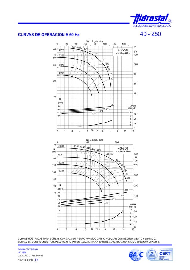 Catalogo de bombas centrifugas | PDF
