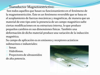 Catalogo de dispositivos transductores y sensores | PPTX