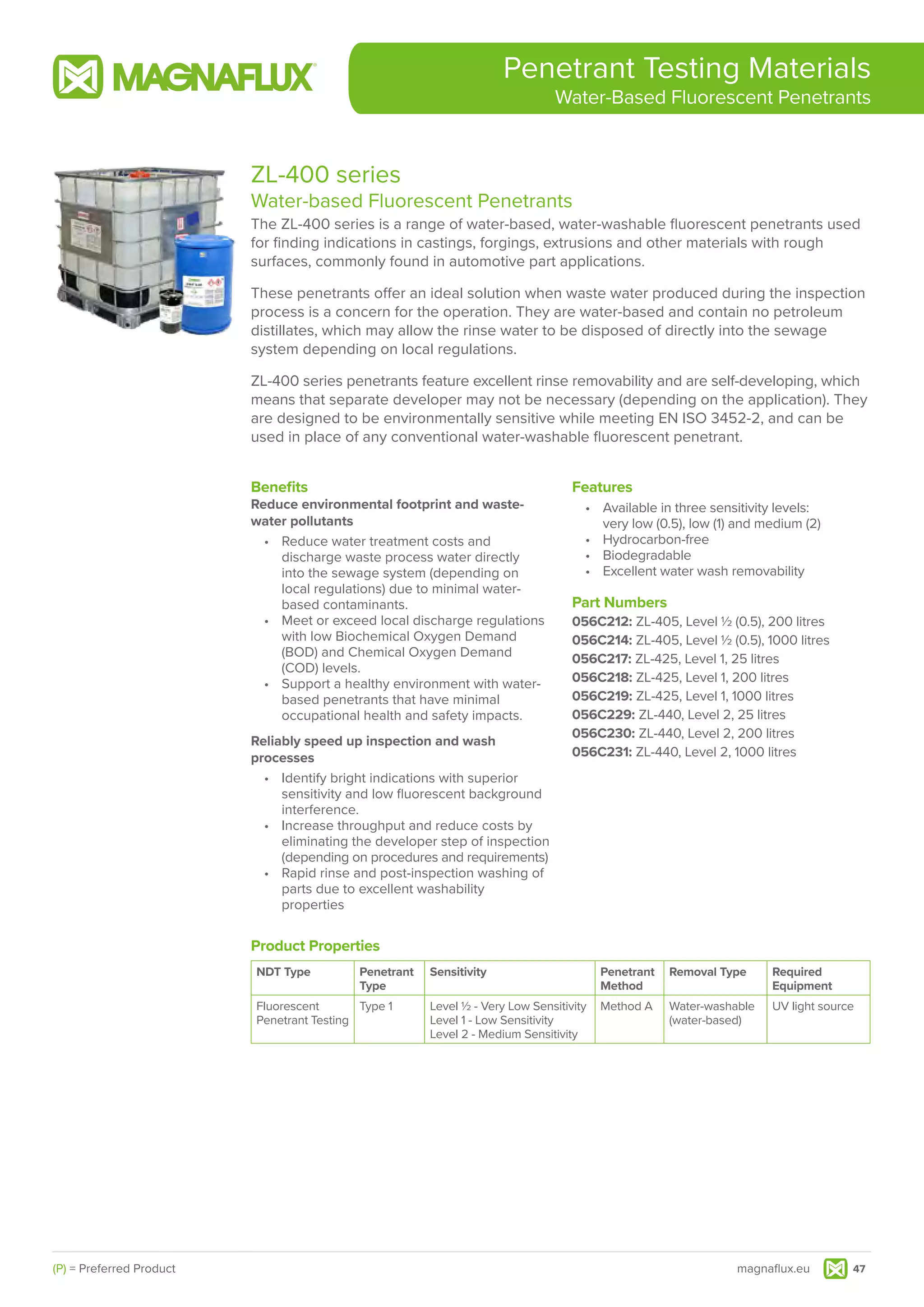 Catalogo de magnaflux de equipos y accesorios | PDF