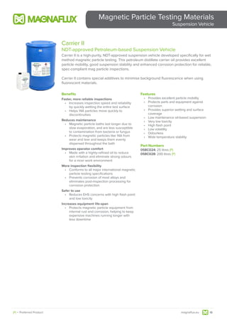 Catalogo de magnaflux de equipos y accesorios | PDF