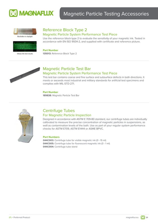 Catalogo de magnaflux de equipos y accesorios | PDF