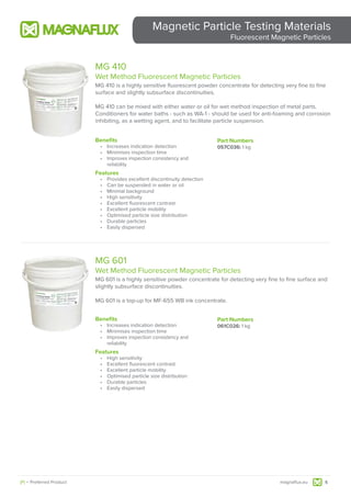 Catalogo de magnaflux de equipos y accesorios | PDF