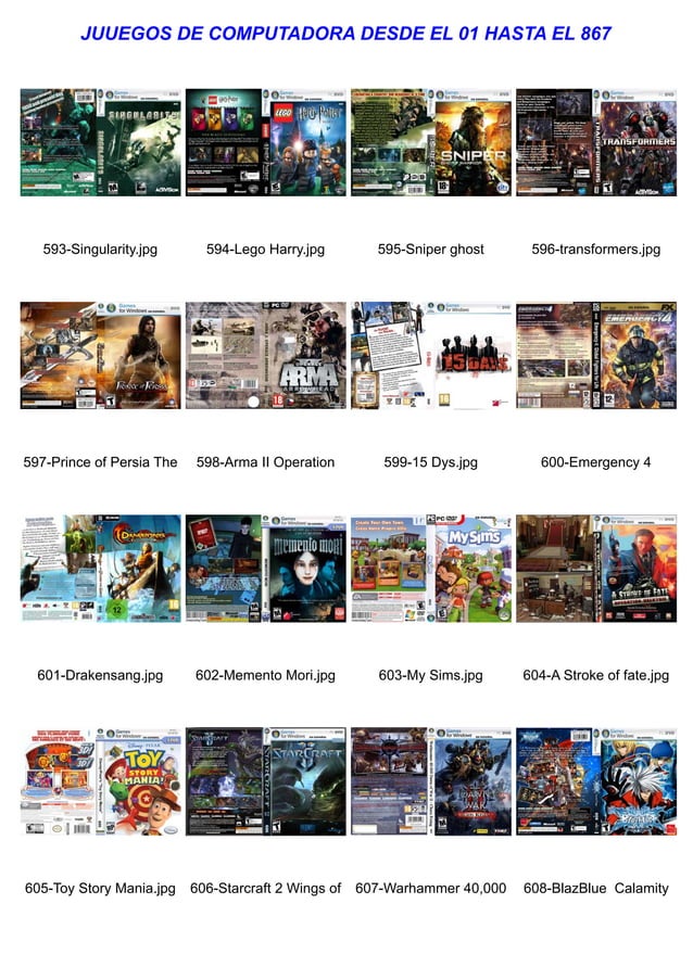 Catalogo de pc completo 01 hasta 866 | PDF