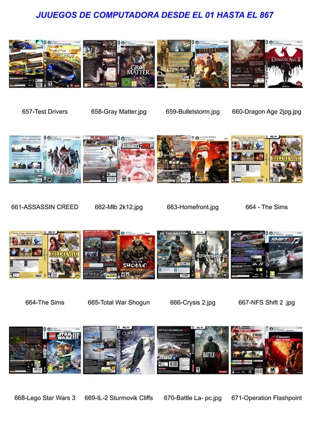 Catalogo de pc completo 01 hasta 866 | PDF