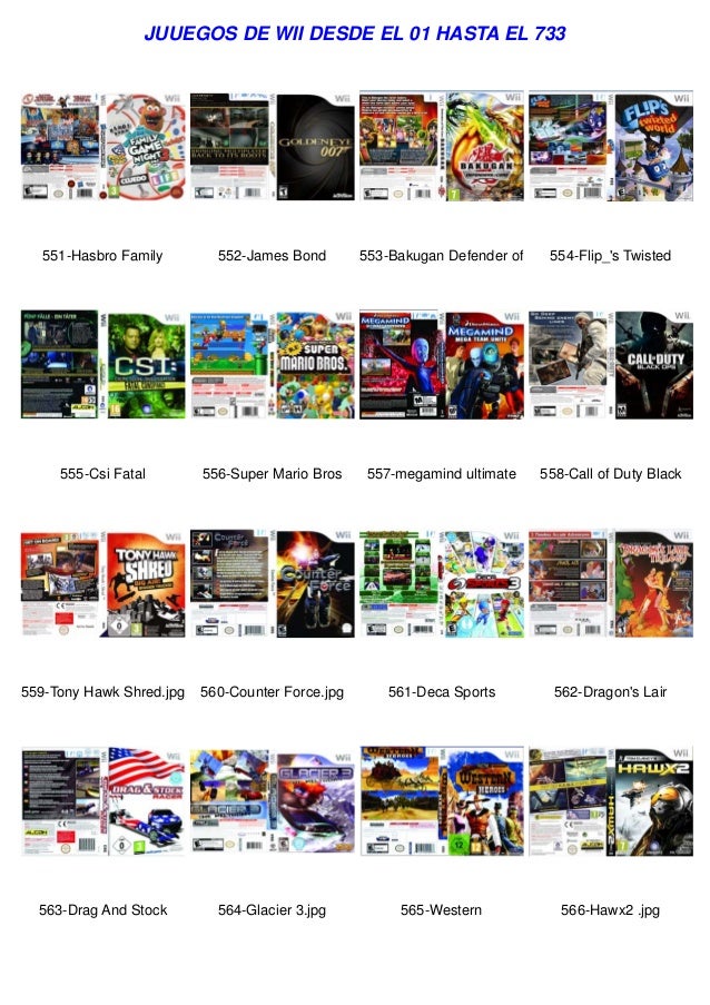 Catalogo de Wii completo 01 hasta 733