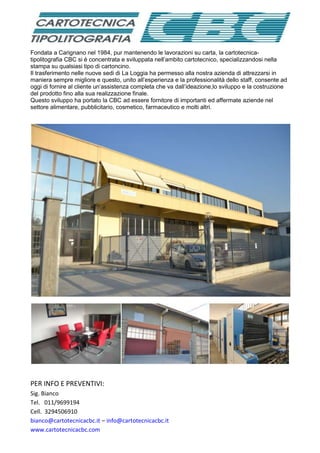 Catalogo CBC Cartotecnica Torino | PDF