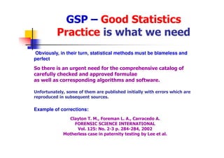 Catalog of formulae for forensic genetics ppt | PPT