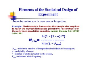 Catalog of formulae for forensic genetics ppt | PPT