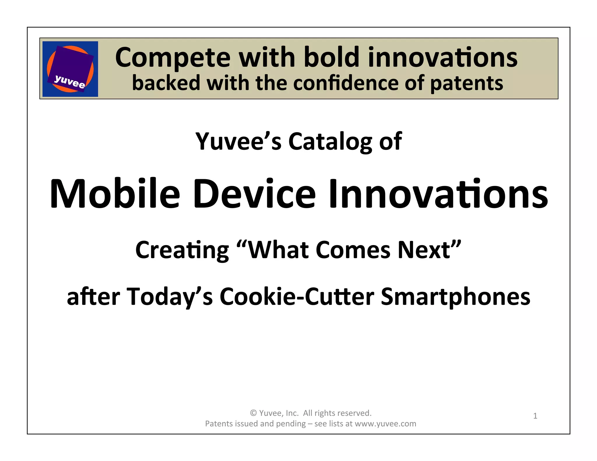 Catalog of mobile device innovations - 9.2012