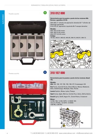 Catalogo herramientas puesta punto alfa romeo | PDF