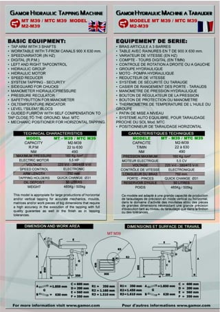 Hydraulic tapping machines GAMOR | PDF
