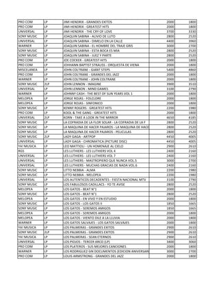 Catalogo Vinilos | PDF | Music | Entertainment