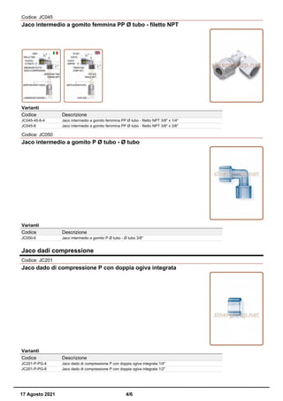 Raccordi a compressione Jaco catalogo | PDF