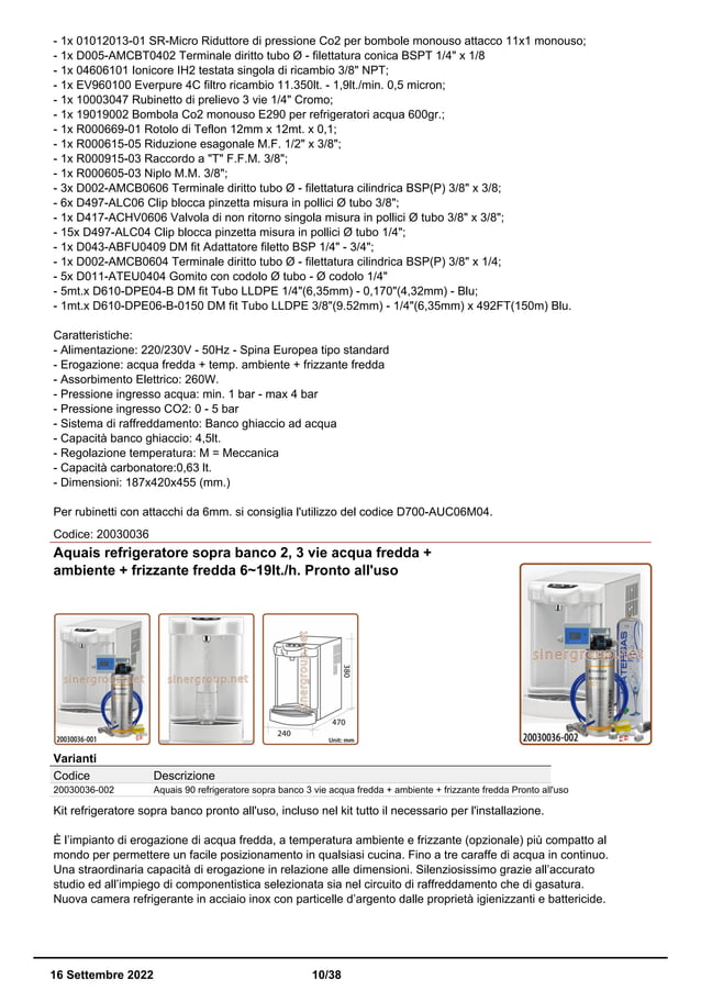 Refrigeratori acqua catalogo | PDF | Home Appliances | Home & Garden