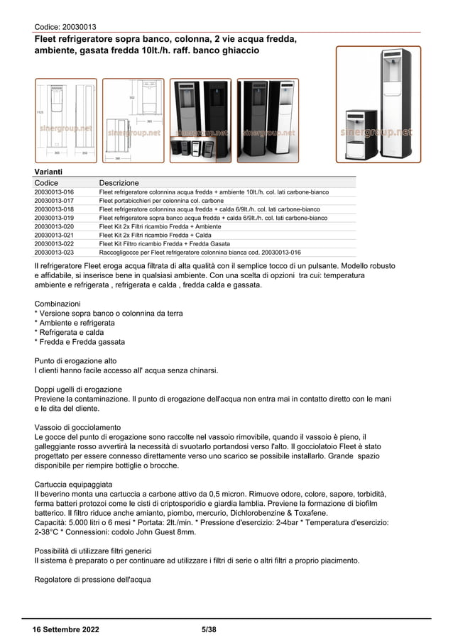 Refrigeratori acqua catalogo | PDF | Home Appliances | Home & Garden