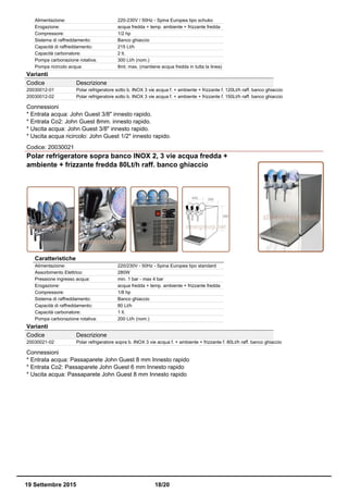 Catalogo refrigeratori acqua naturale ambiente gassata 19092015 | PDF