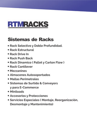 Catalogo rtm racks 2022 cc | PDF
