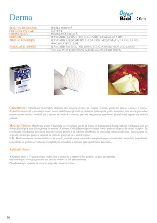 Catalog OsteoBiol - biomateriale pentru stomatologie | PDF