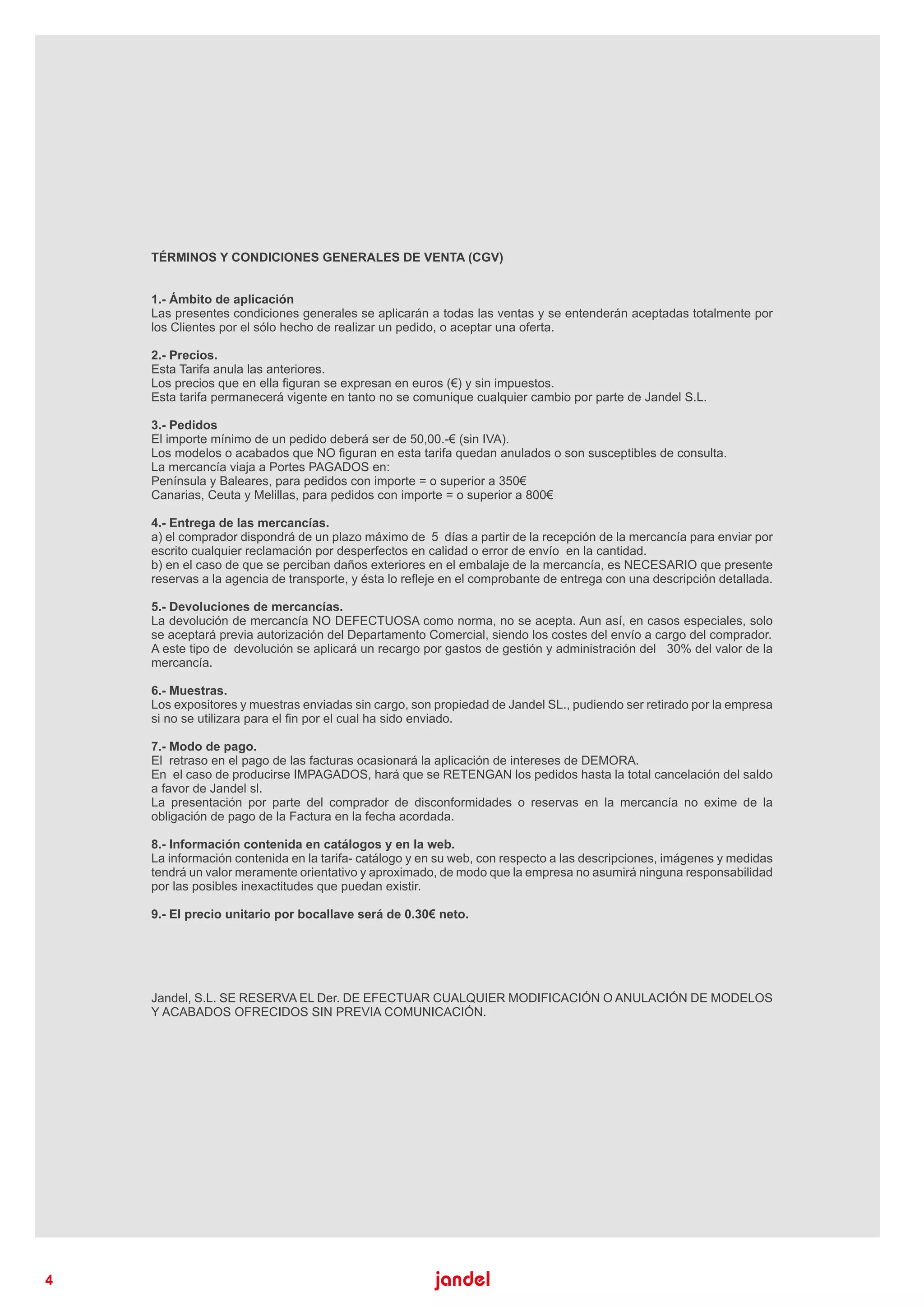 Catálogo 2020 JANDEL | PDF