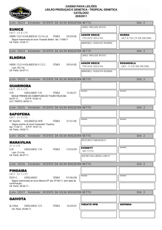 Catalogo tropical genetica e produção | PDF