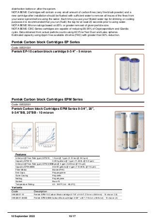 Pentek filters and spare parts catalog | PDF