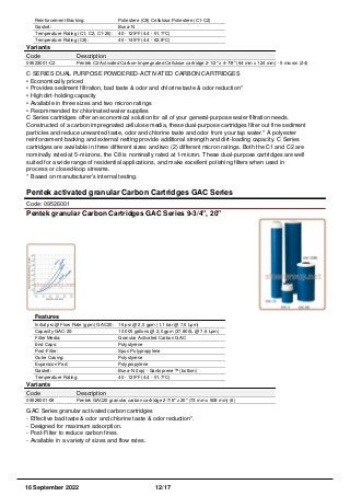 Pentek filters and spare parts catalog | PDF