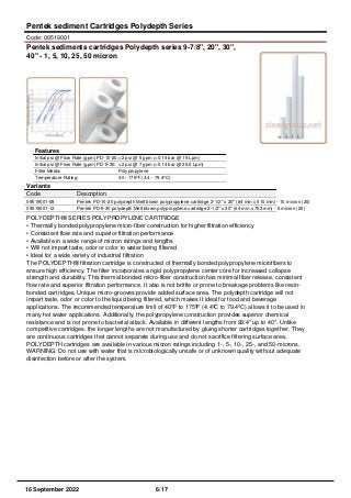 Pentek filters and spare parts catalog | PDF
