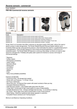 Commercial reverse osmosis system Catalog | PDF