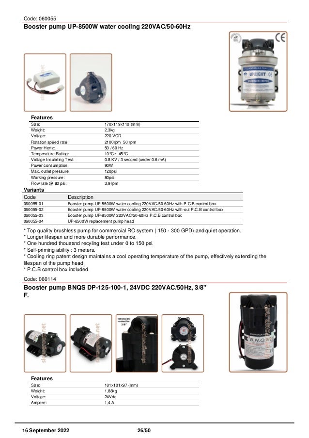Reverse osmosis spare parts solenoid valves sensors catalog | PDF ...