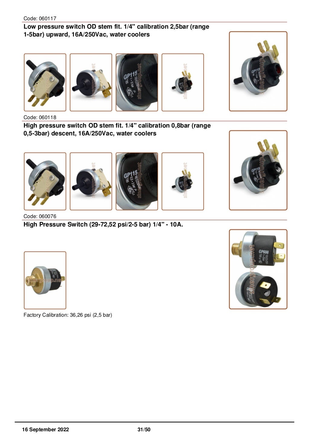 Reverse osmosis spare parts solenoid valves sensors catalog | PDF