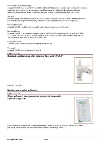 Sanitizing and maintenance products catalog | PDF | Bath and Shower ...