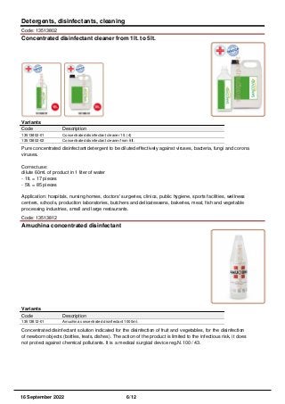 Sanitizing and maintenance products catalog | PDF | Bath and Shower ...